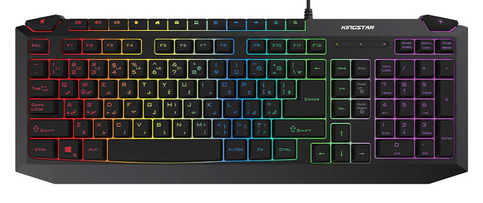 کیبورد با سیم مدل KINGSTAR KB 165G (جعبه باز) - آشیل رایان